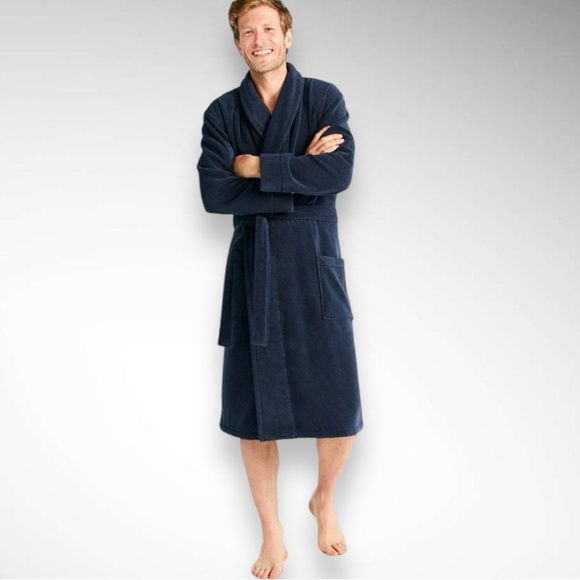 L.L. Bean | Other | Ll Bean Mens Navy Terry Cloth Organic Cotton Robe ...